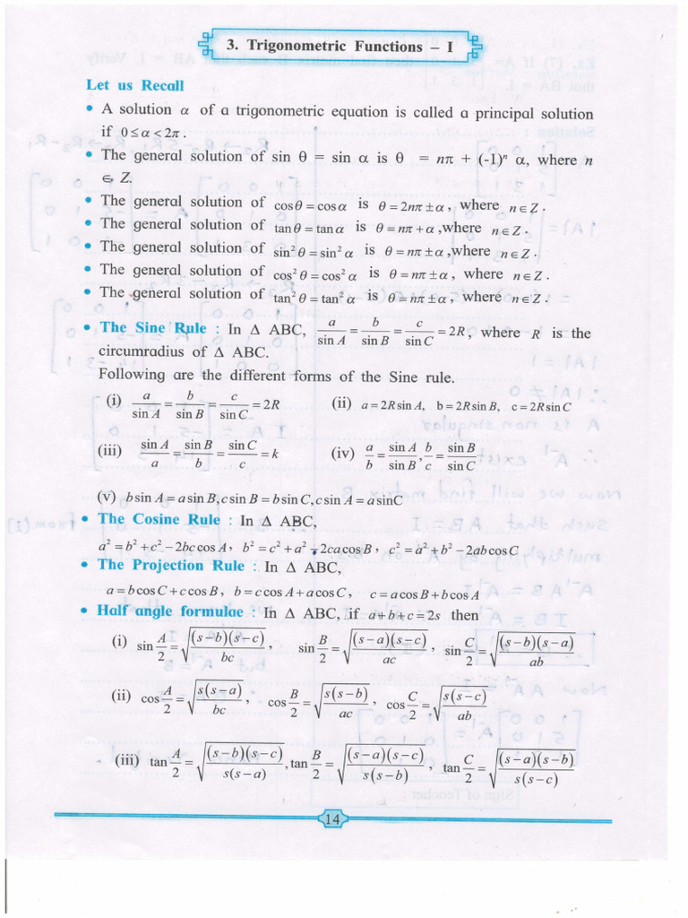 Trigonometric Functions - I | PDF