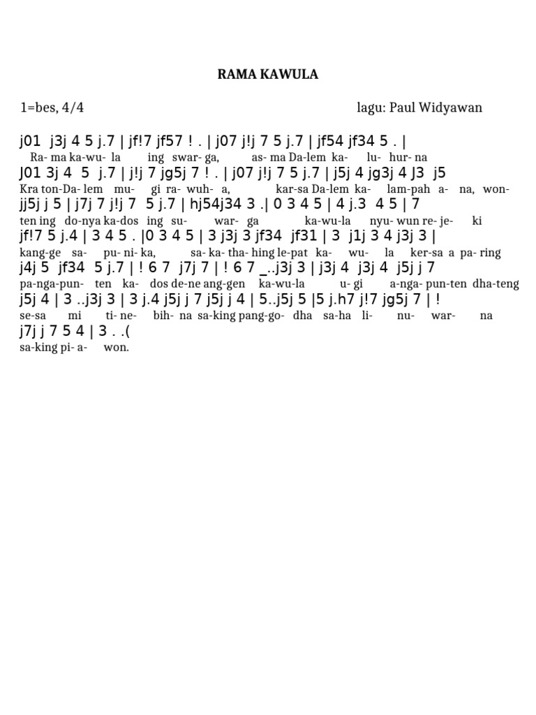 Rama Kawula Paul Widyawan | PDF