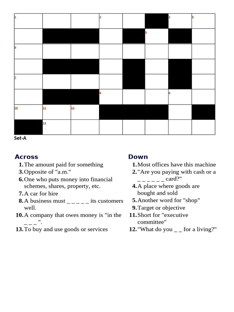 Puzzle Assignment | PDF | Money | Business