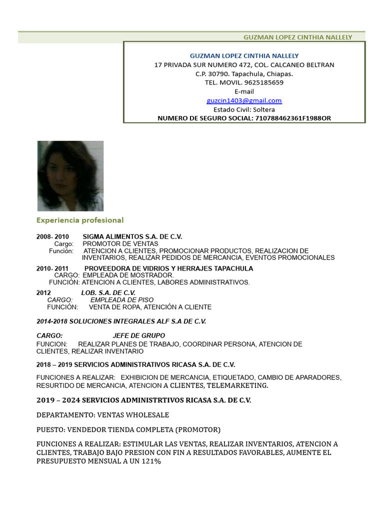 Nallely Guzman Cv2.1 | PDF