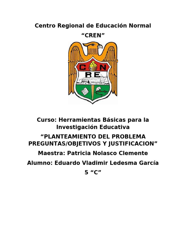 PDB Obj-Pregun y Justificacion | PDF | Aprendizaje | Enseñando