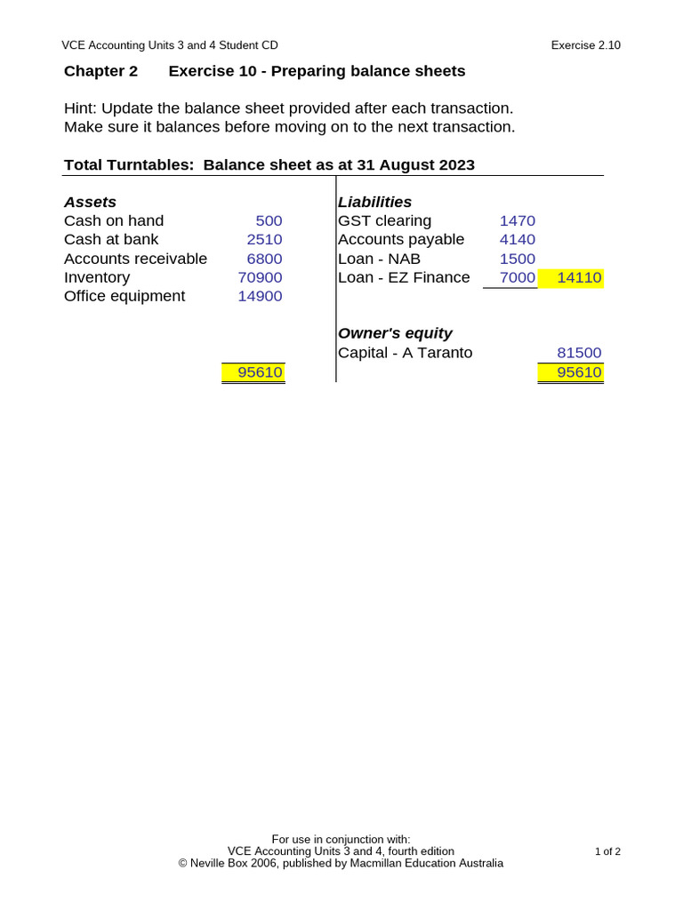 Chapter 2 Exercise 10 Solution | PDF