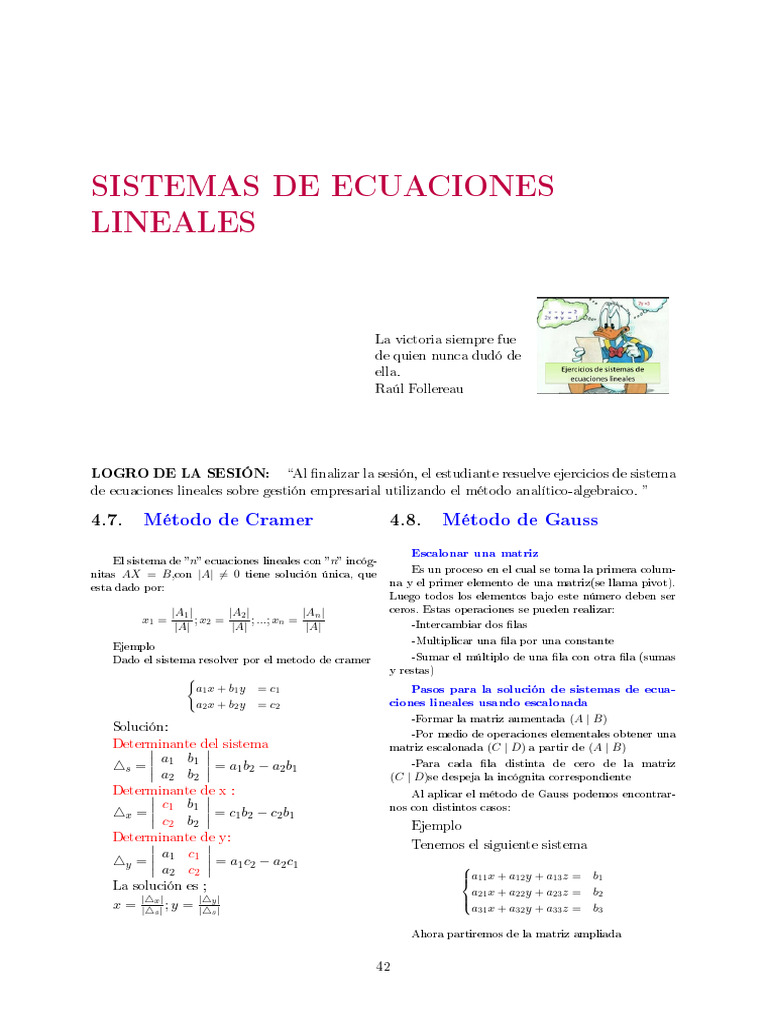 S07 - s1 TEORÍA Y PRACTICA - SISTEMAS DE ECUACIONES - JBWPIG | PDF | Ciencia computacional ...
