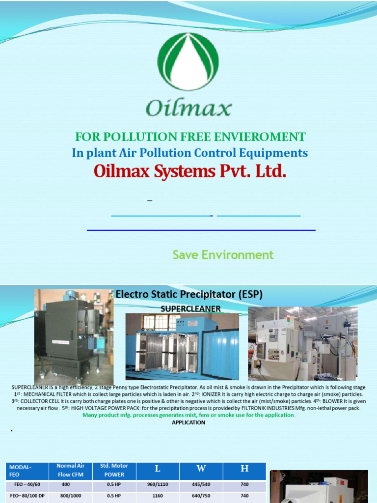 Oilmax - Oil Mist Collector PPTs (1) (8) | PDF | Vacuum Cleaner ...