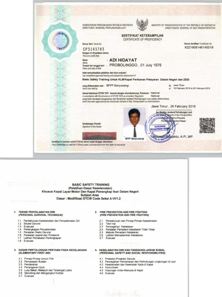 Sertifikat BST KLM | PDF