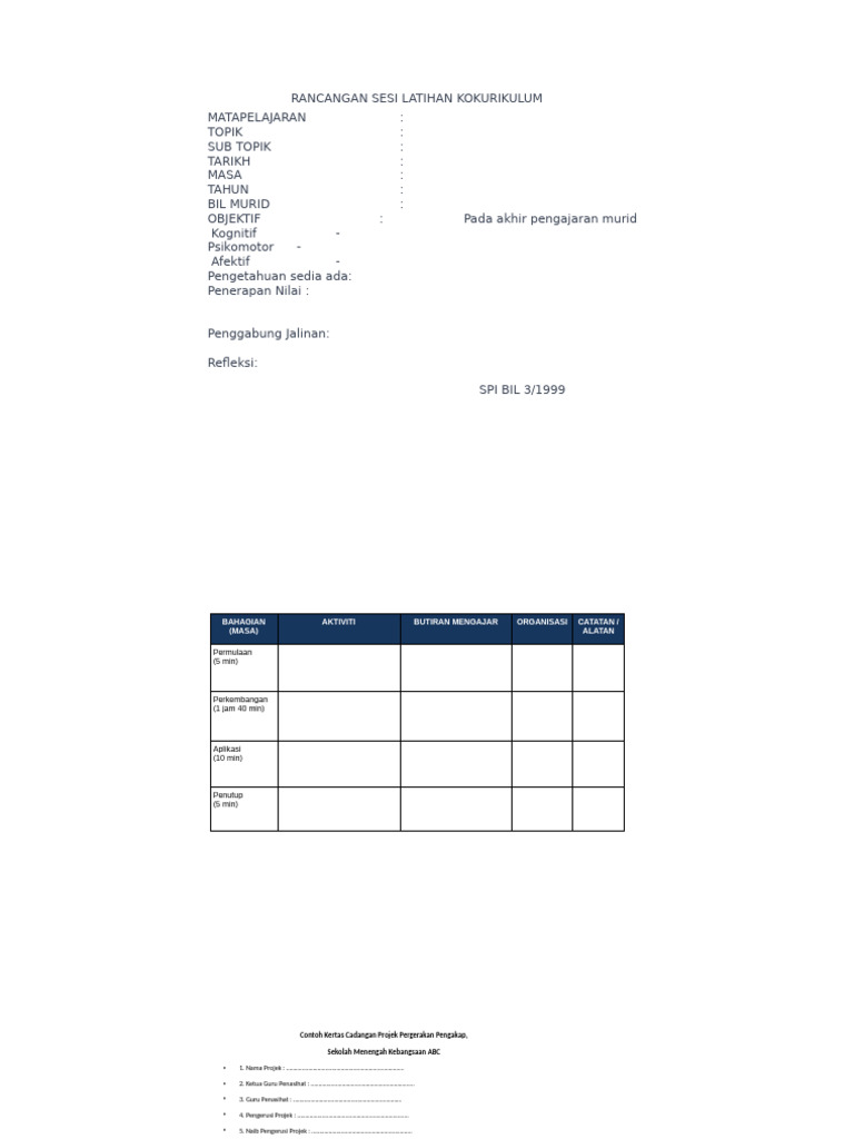Template RSL Koku Pendang | PDF