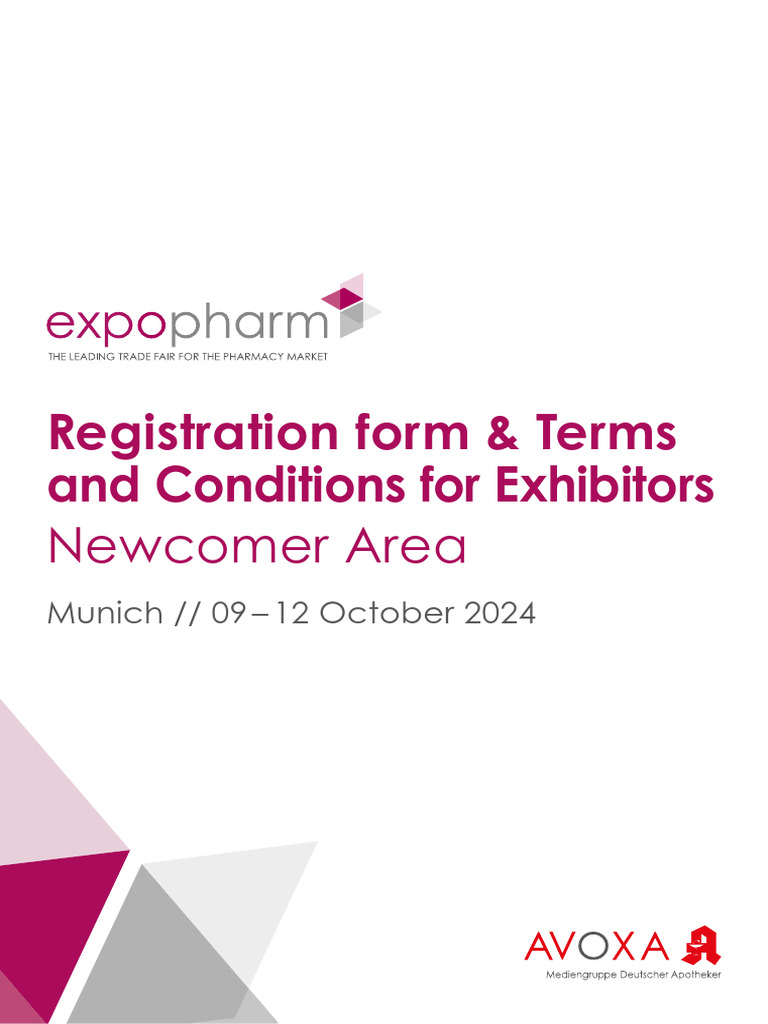 Expopharm2024 Newcomer Area Registration | PDF | Value Added Tax | Pharmacy