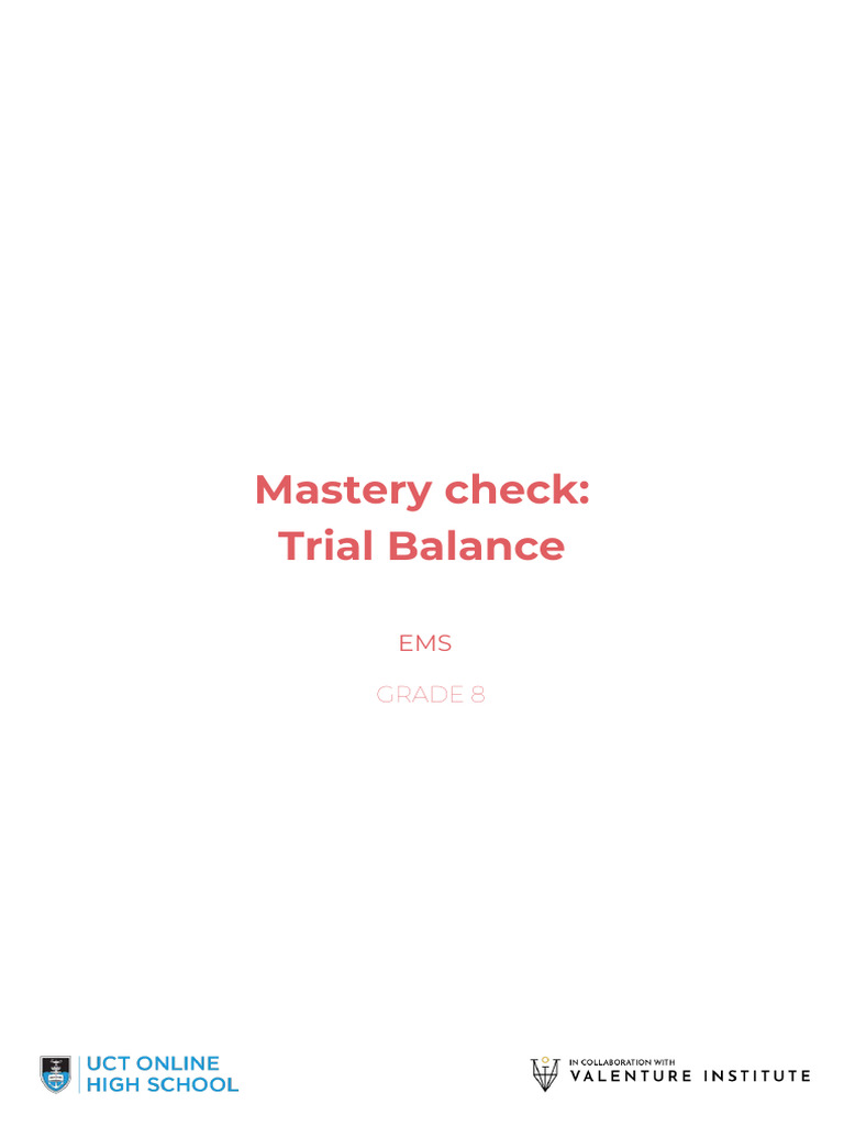 G08 EMS M34.4 Mastery Check Question-Paper | PDF | Debits And Credits ...