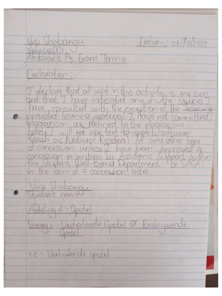 7jn1UeM Invigilator Exam Script | PDF