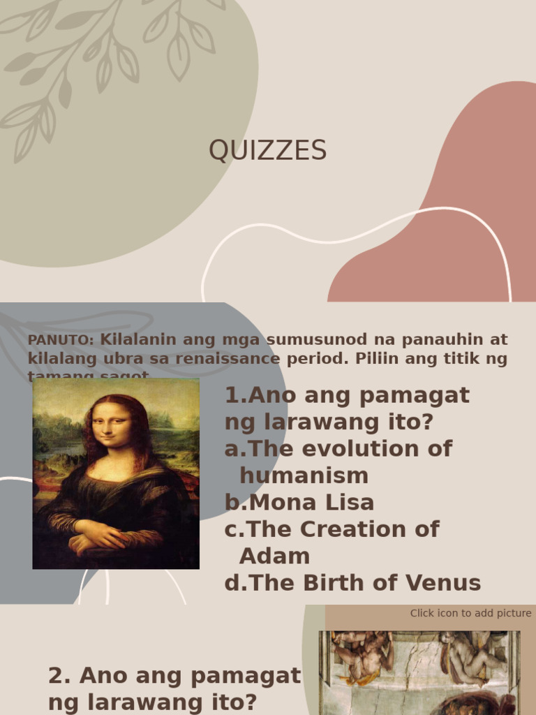 QUIZZES. Renaissance | PDF