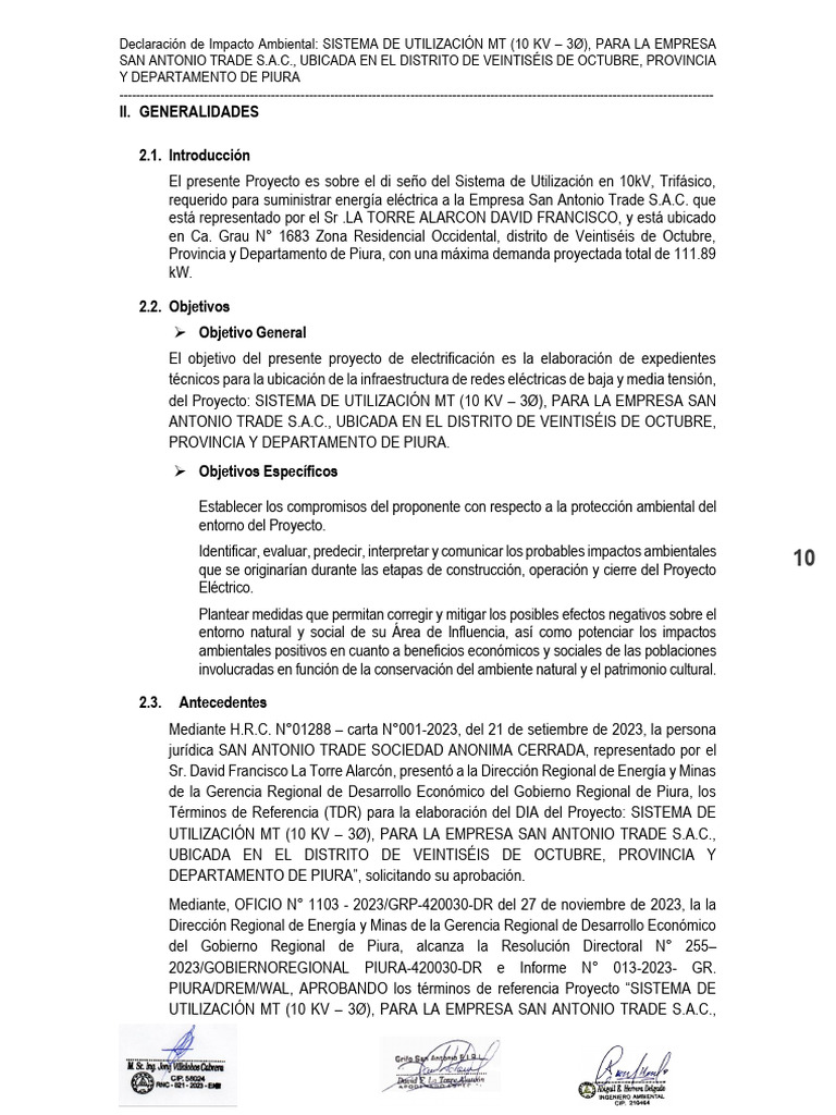 L Presente Proyecto Es Sobre El Di Seño Del Sistema de Utilización en 10kV | PDF | Evaluación de ...