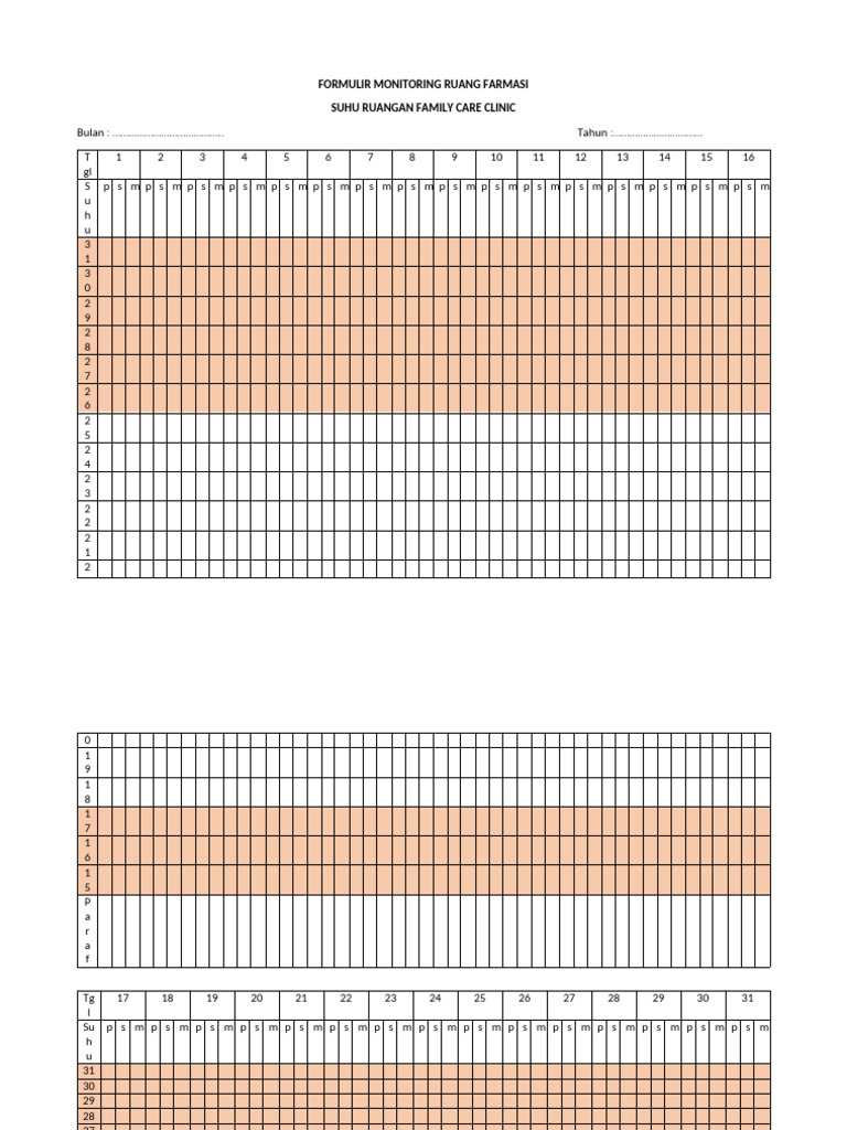 FORM MONITORING SUHU FCC | PDF