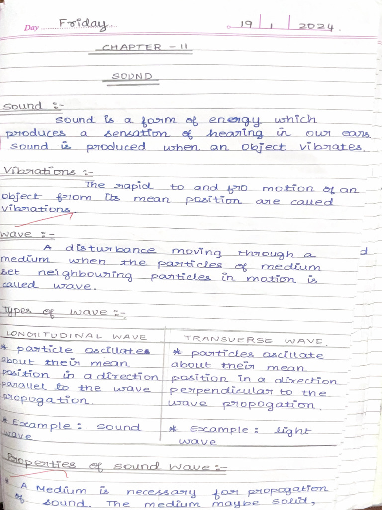 CH 11 Sound Notes | PDF
