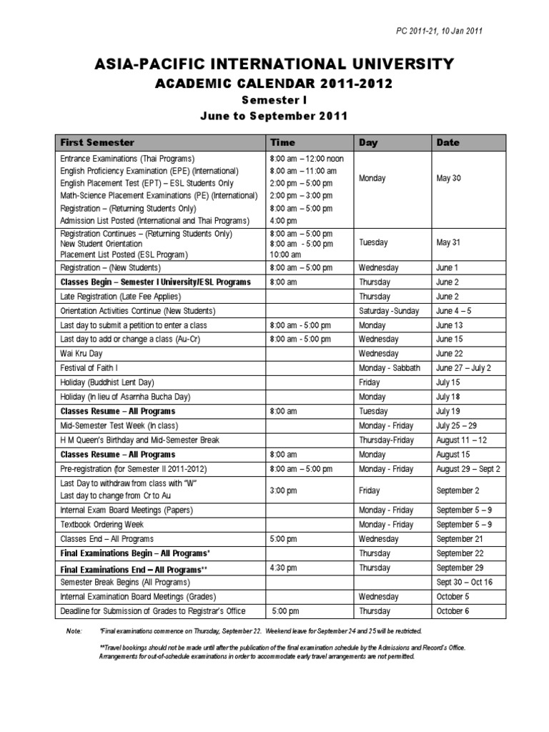 Academic Calendar 2011-12 (Final) | PDF | Academic Term | Schools