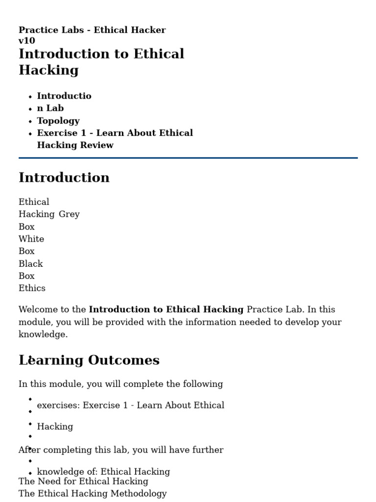 1 Introduction To Ethical Hacking | PDF | Security Hacker | White Hat (Computer Security)
