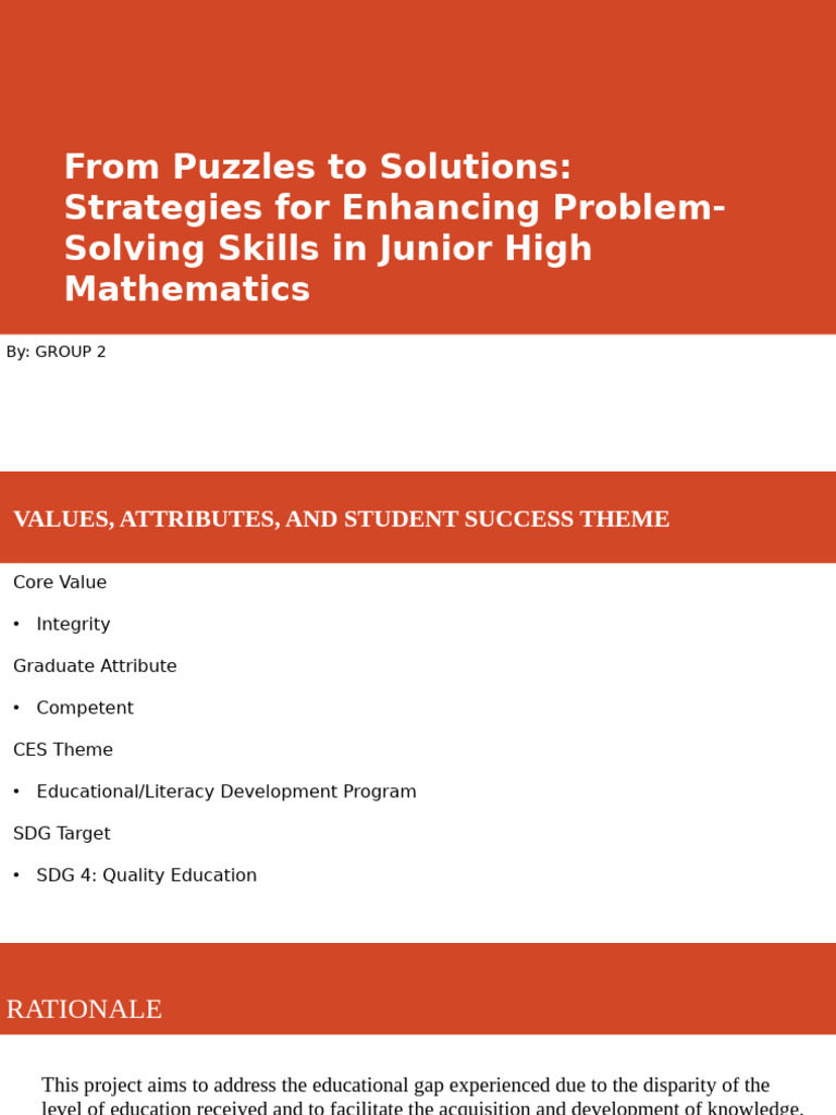 Junior High Math Problem-Solving Skills | PDF
