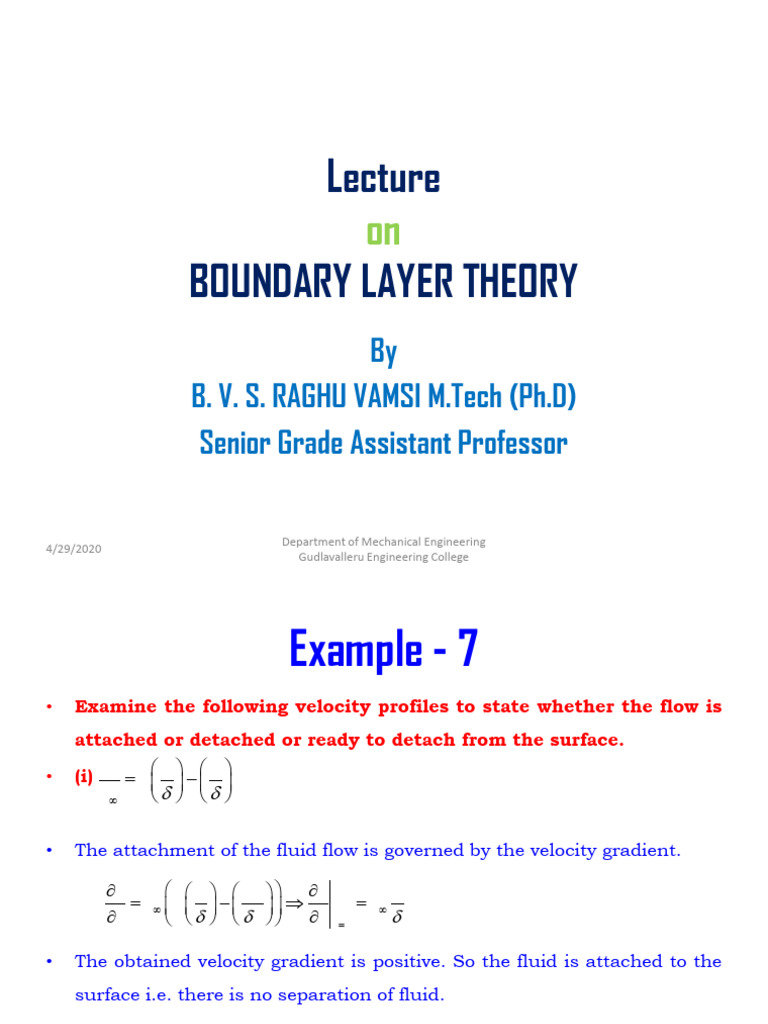Boundary Layer Theory Lecture Notes | PDF | Physics | Liquids