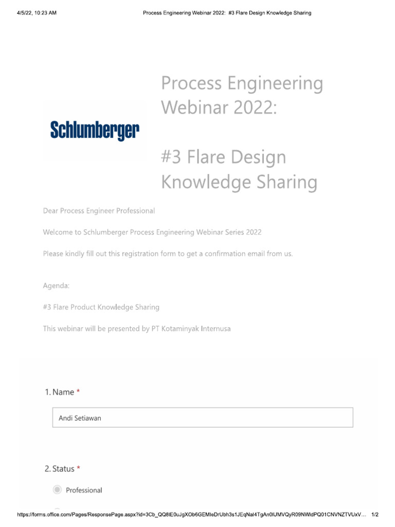 Webinar Flare - PT KMI - SLB | PDF