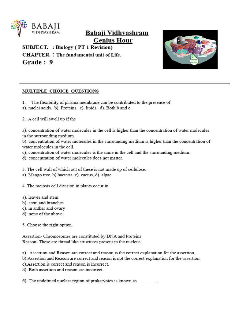 GR 9 Fundamental Unit of Life - Genius Hour Worksheet | PDF | Cell (Biology) | Cell Nucleus