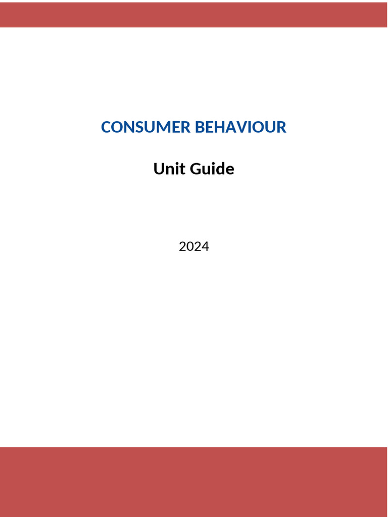 1. Unit Guide_CB_Tri 3 2021 - 2022_final version | PDF | Consumer Behaviour | Critical Thinking