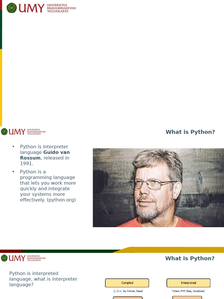 Pertemuan 1 - Introduction To Python | PDF | Python (Programming Language) | Bracket