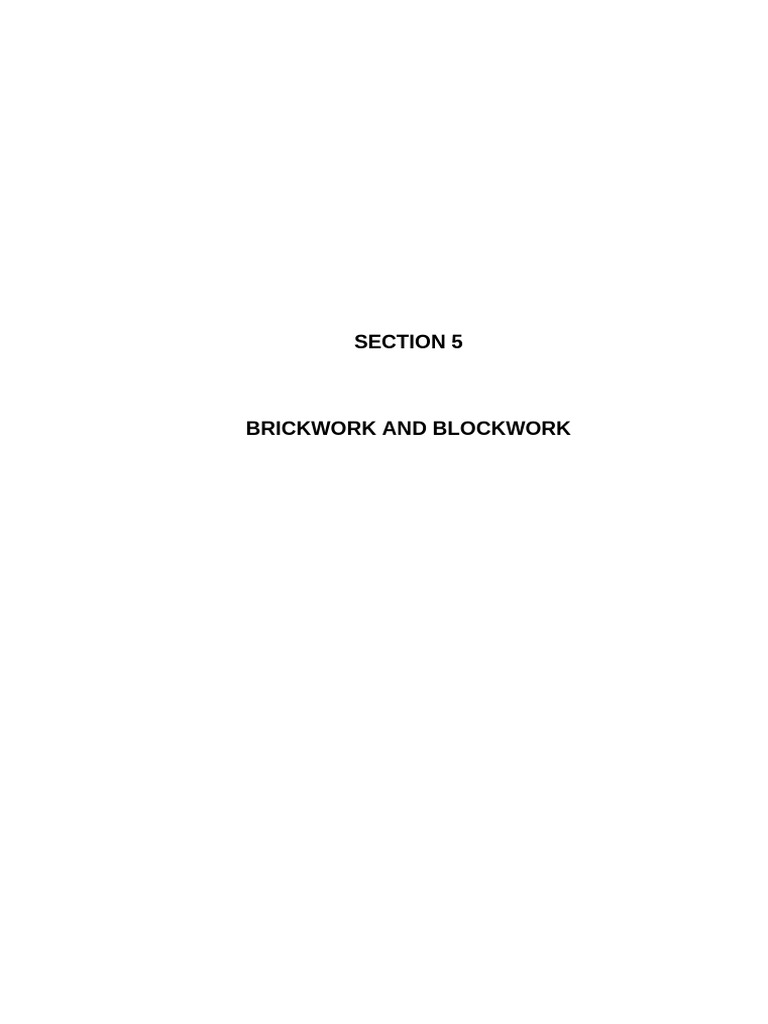 Brickwork and Blockwork Specifications | PDF | Masonry | Concrete