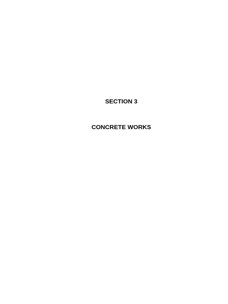 Standard Specs Section 3 Concrete Works Pdf Concrete Cement