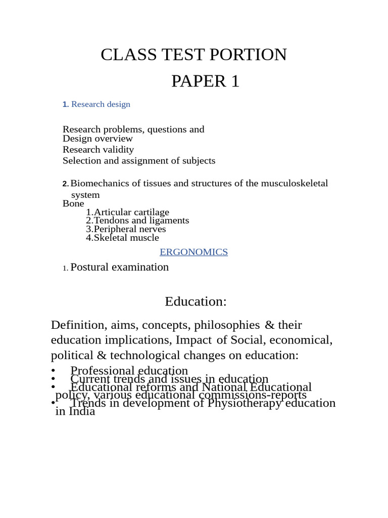 Class Test Portion[1] | PDF