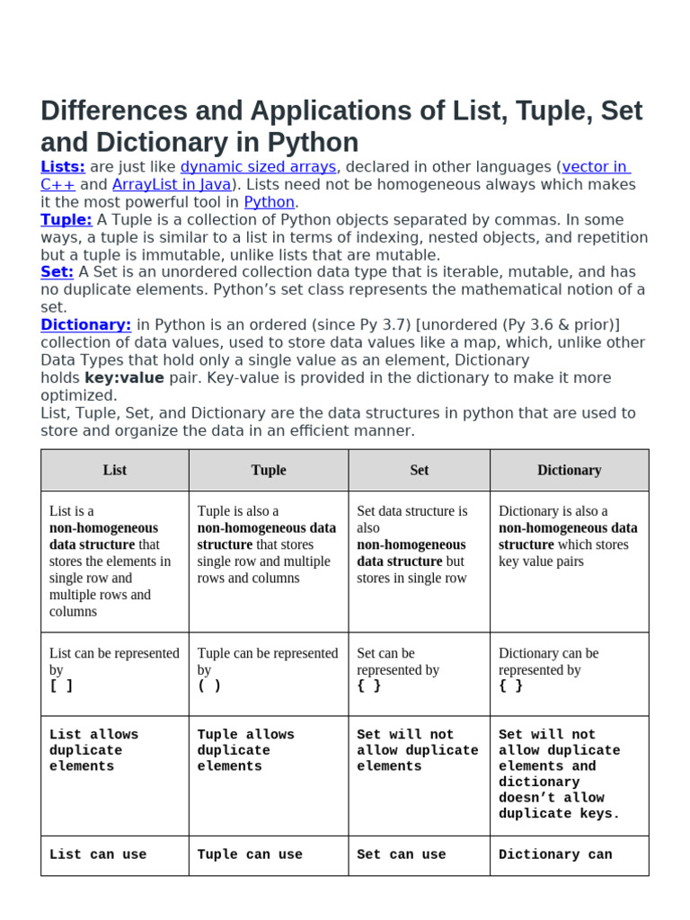 Python Data Structures Guide | PDF | Computer Science | Computer Programming