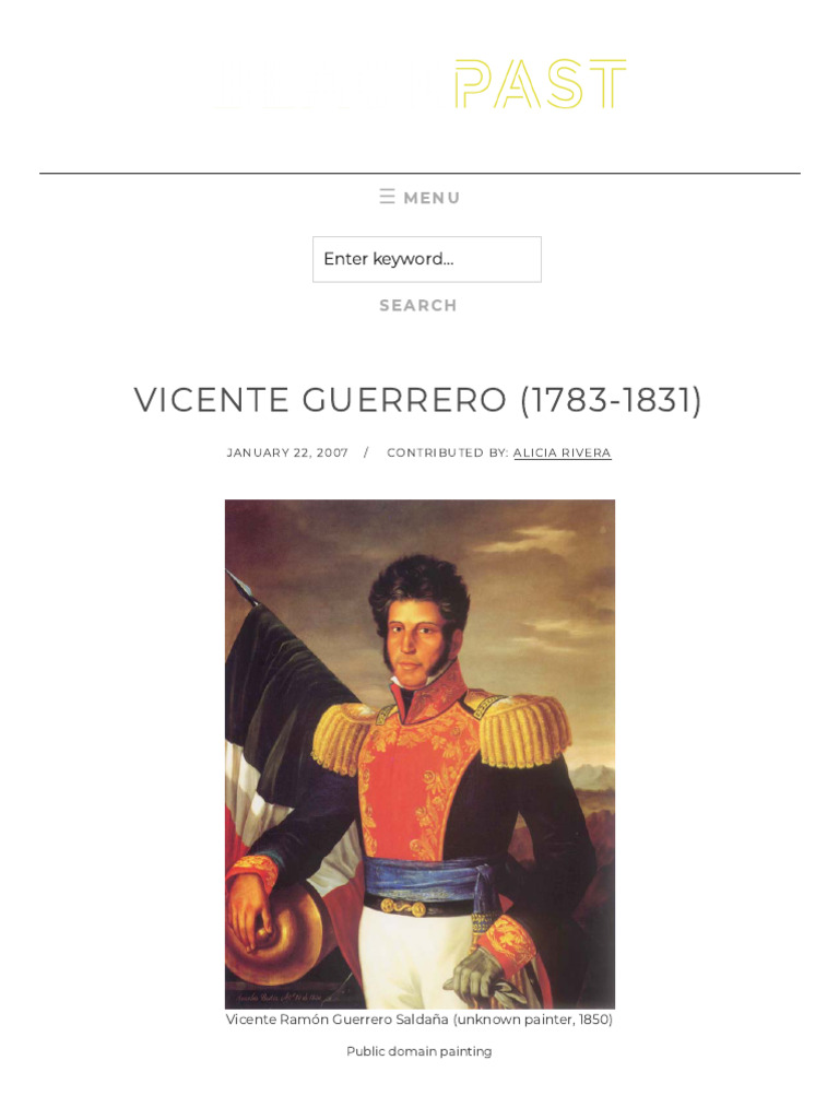 Vicente Guerrero: Mexico's Second President | PDF