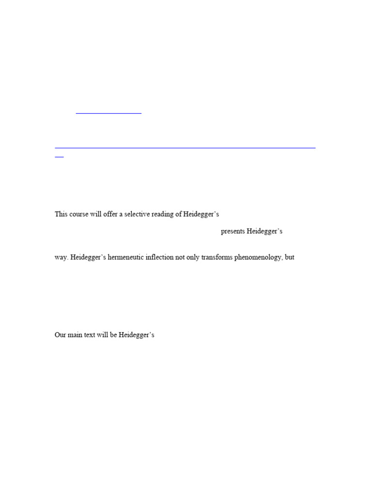 Heidegger's Hermeneutics Course | PDF | Being And Time | Martin Heidegger