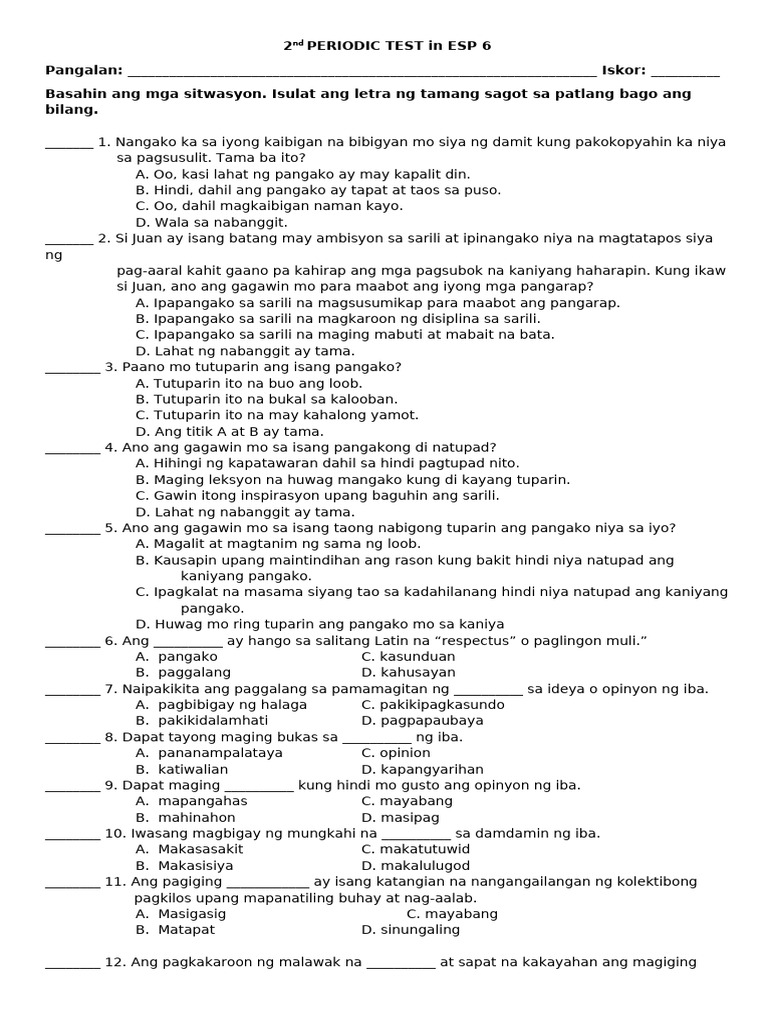 Q2-Pt-Esp 6 | PDF