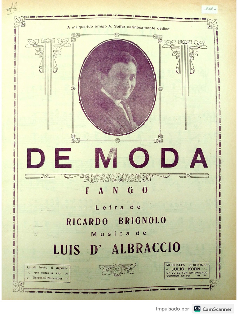 De Moda (R Brignolo - Luis D'Albraccio) - Tango | PDF