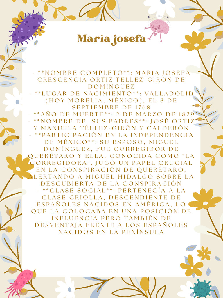 María Josefa Ortiz de Domínguez: Influencia en la Independencia de ...