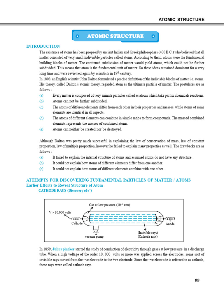 XI - Chemistry - Module - 1 - Atomic Structure (Theory) | PDF | Proton ...
