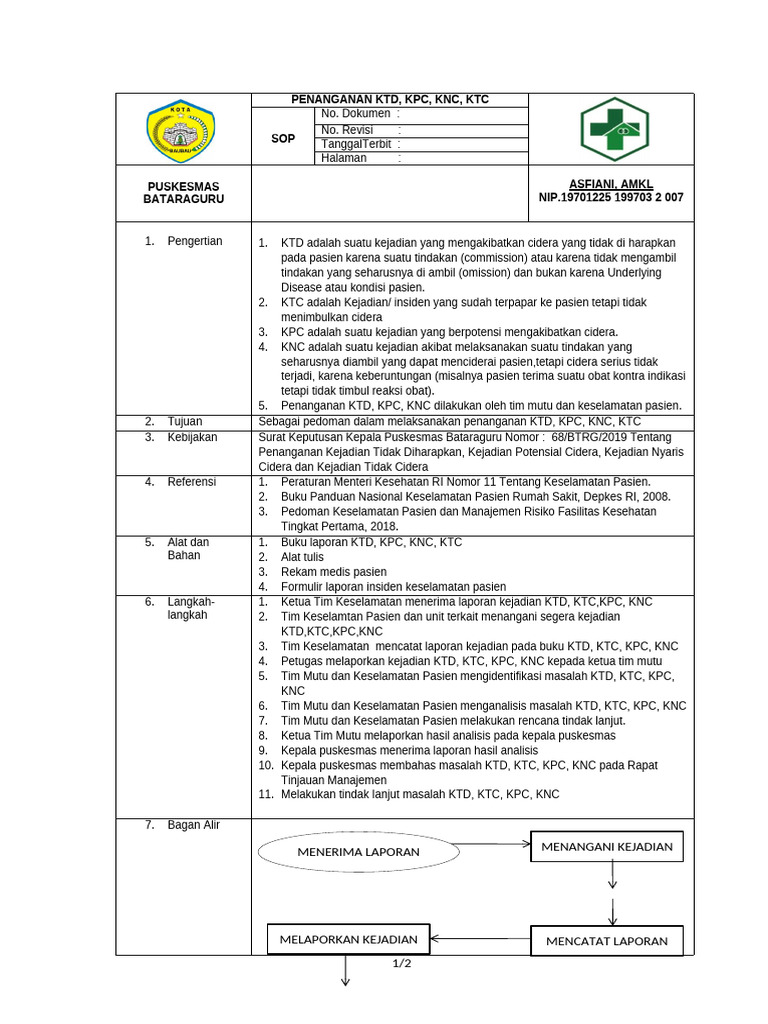 9.1.1.6 Sop Ktd Ktc Knc | PDF