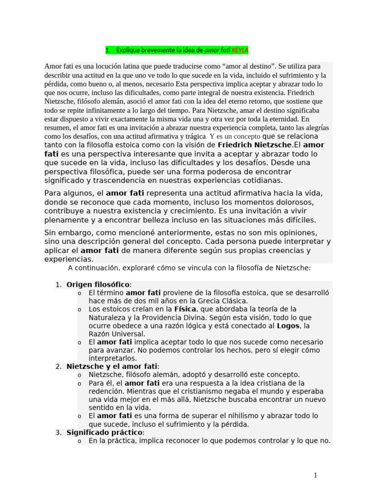 Amor Fati | PDF | Amor | Friedrich Nietzsche