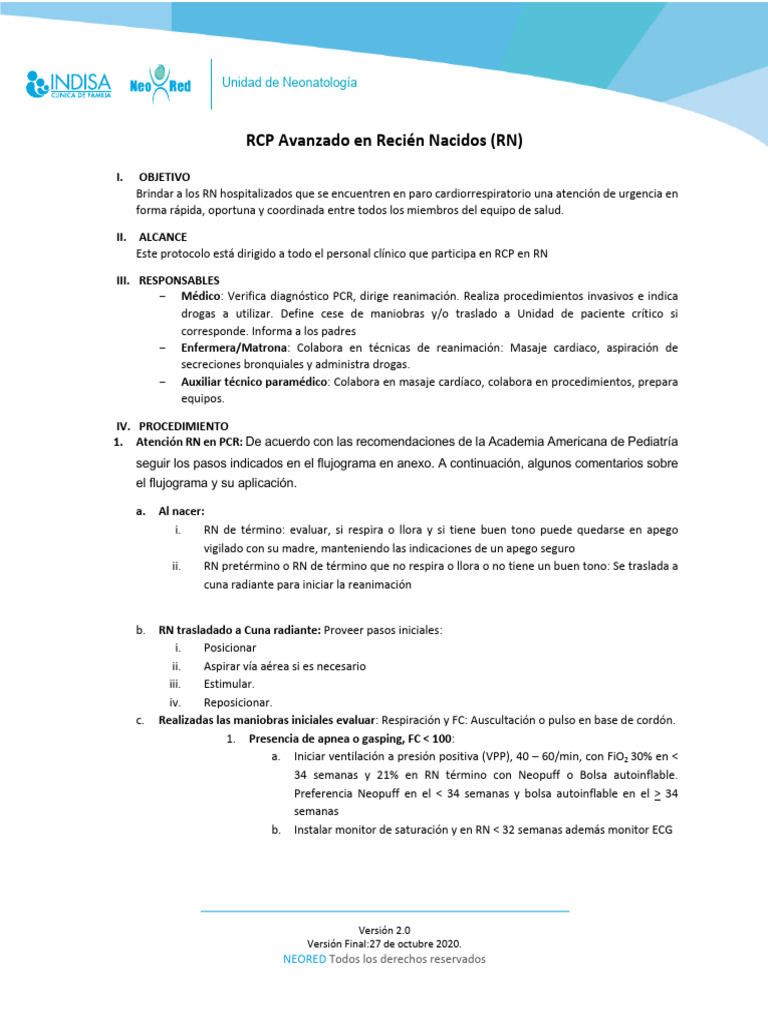 RCP Avanzado en Recién Nacidos RN | PDF | Reanimación cardiopulmonar ...