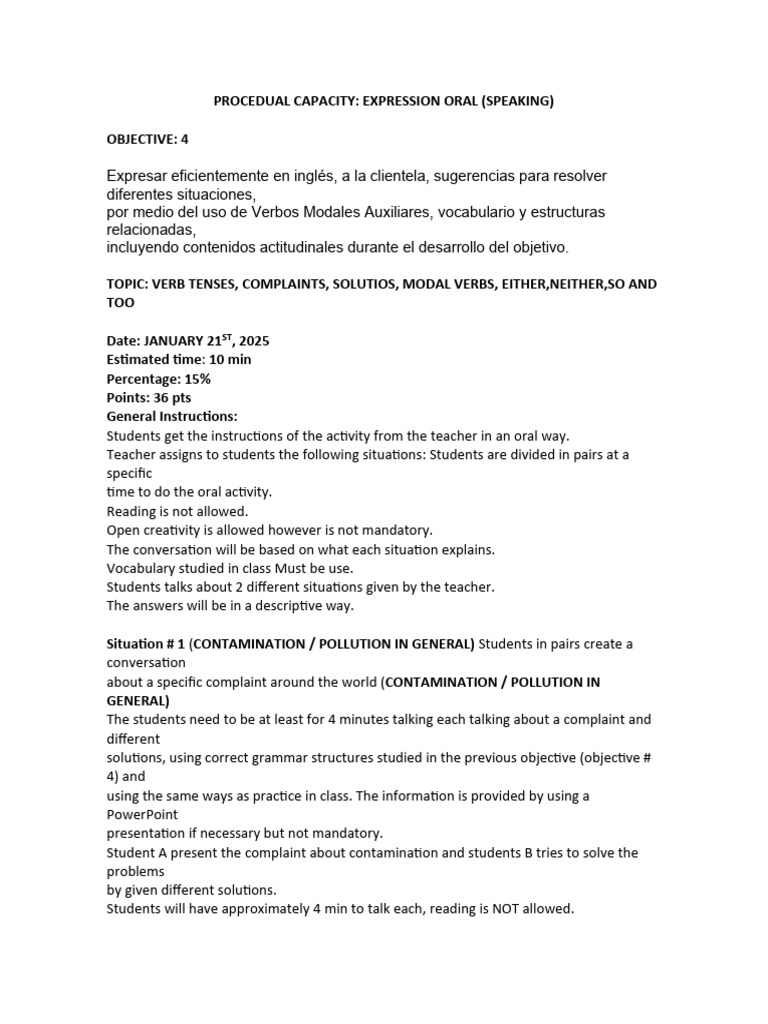 Oral Exam Topics and Instructions #4 | PDF | Human Communication ...