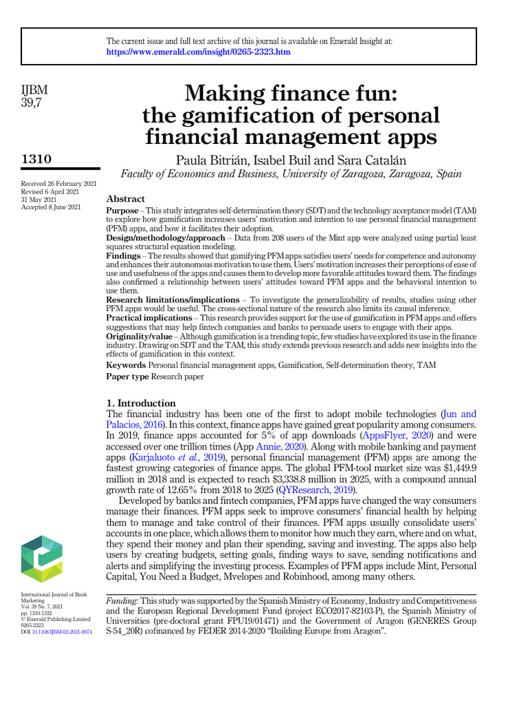 Making Finance Fun The Gamification of Personal Financial Management ...