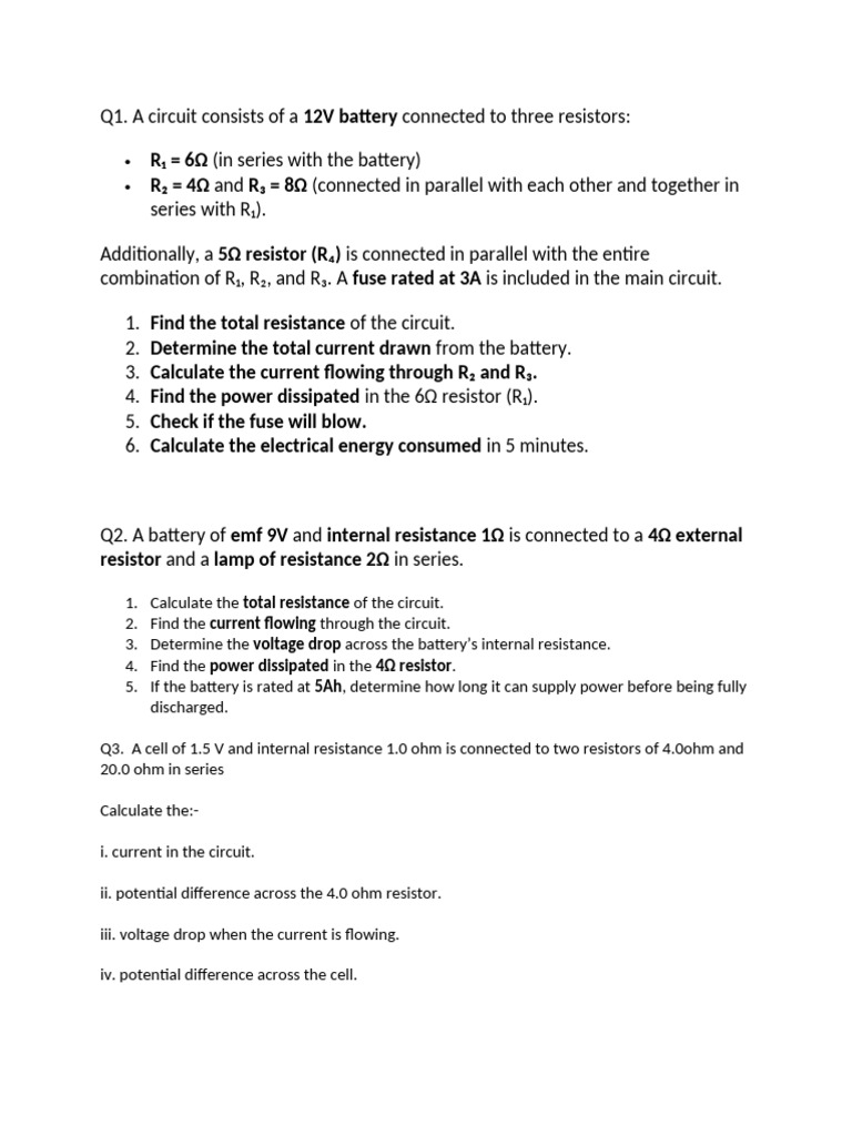 Circuit Questions | PDF