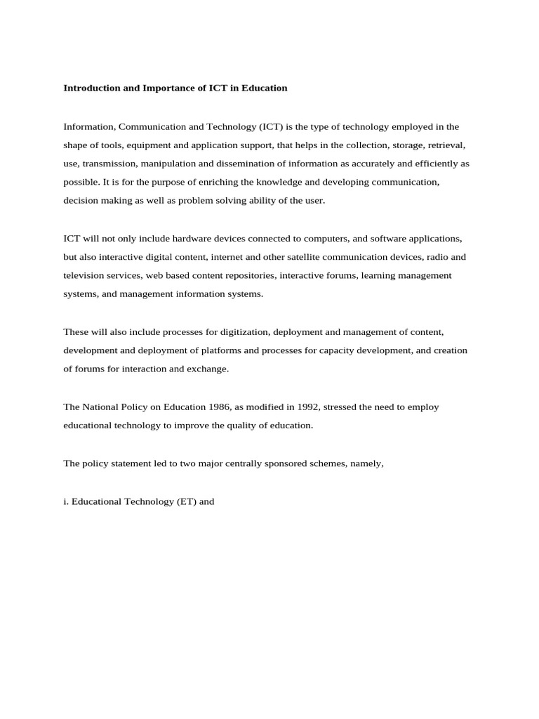 Importance of ICT in Education | PDF | Educational Technology | Websites