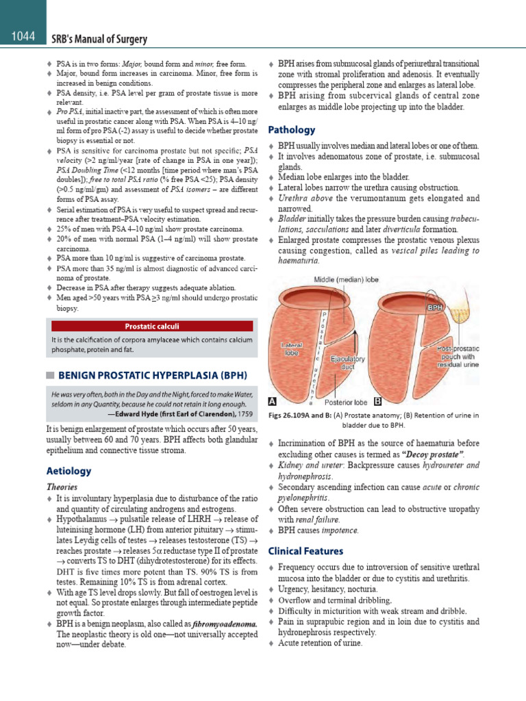 Benign Prostatic Hyperplasia SRB | PDF | Prostate | Prostate Specific Antigen