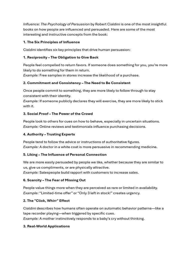 Influence The Psychology of Persuasion by Robert B - Cialdini | PDF ...