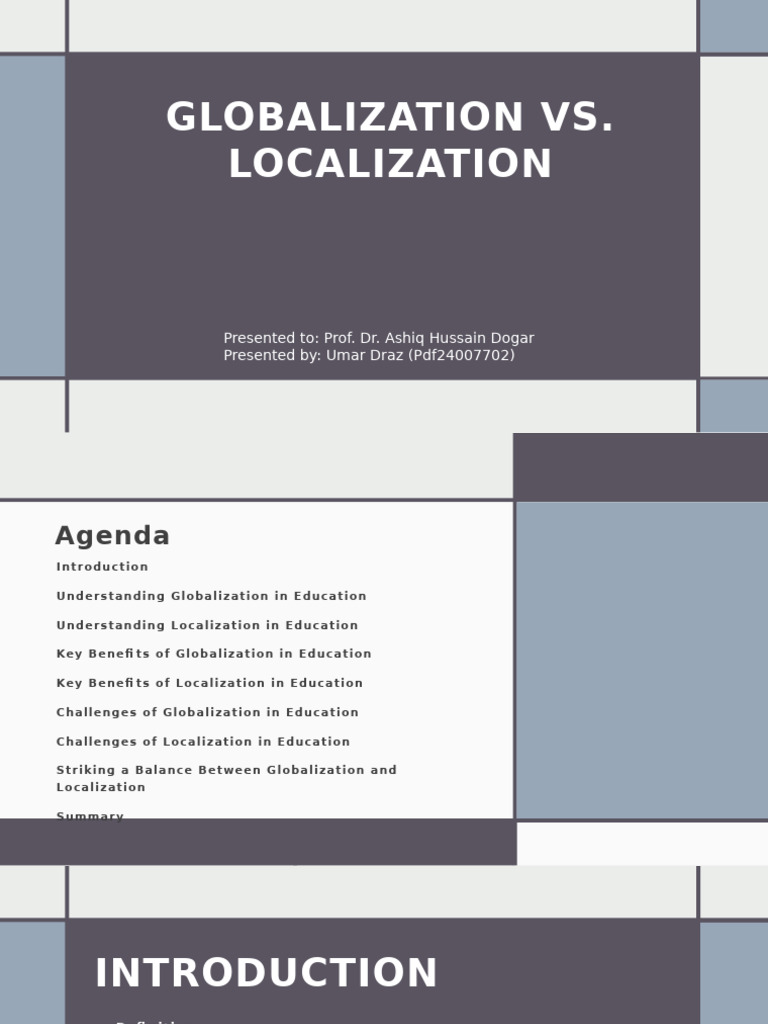 Globalization vs. Localization | PDF | Learning