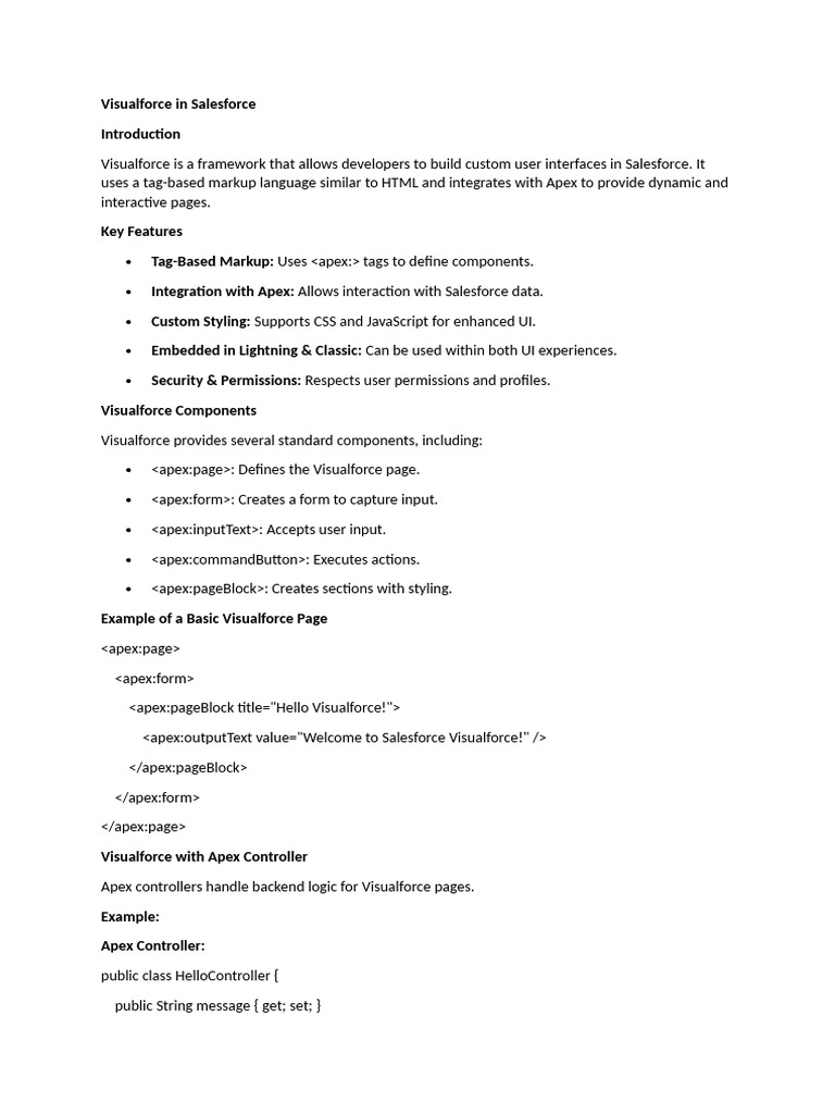 Visualforce in Salesforce | PDF