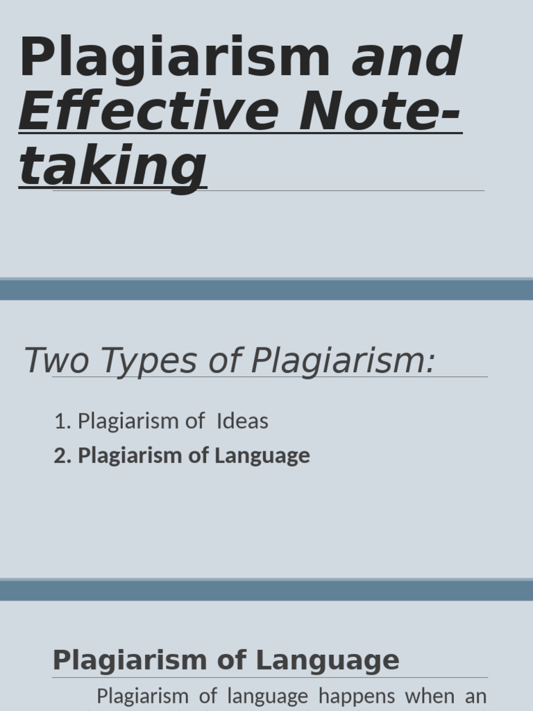 06 Part 2 Plagiarism and Effective Note Taking | PDF | Plagiarism ...
