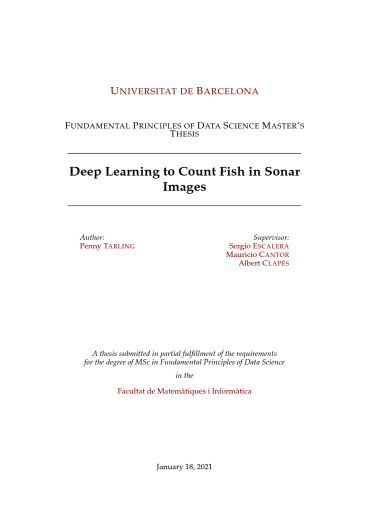 Deep Learning for Fish Counting in Sonar | PDF | Sonar | Computer Vision