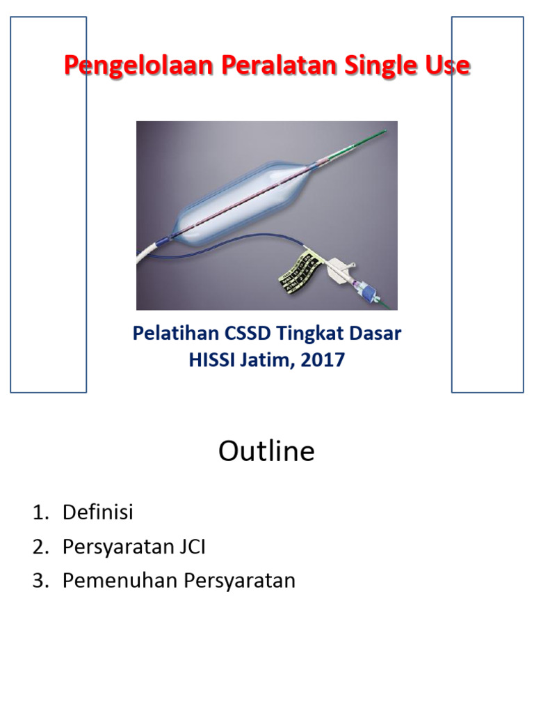 Pengelolaan Alat Medis Single Use dan Reuse | PDF