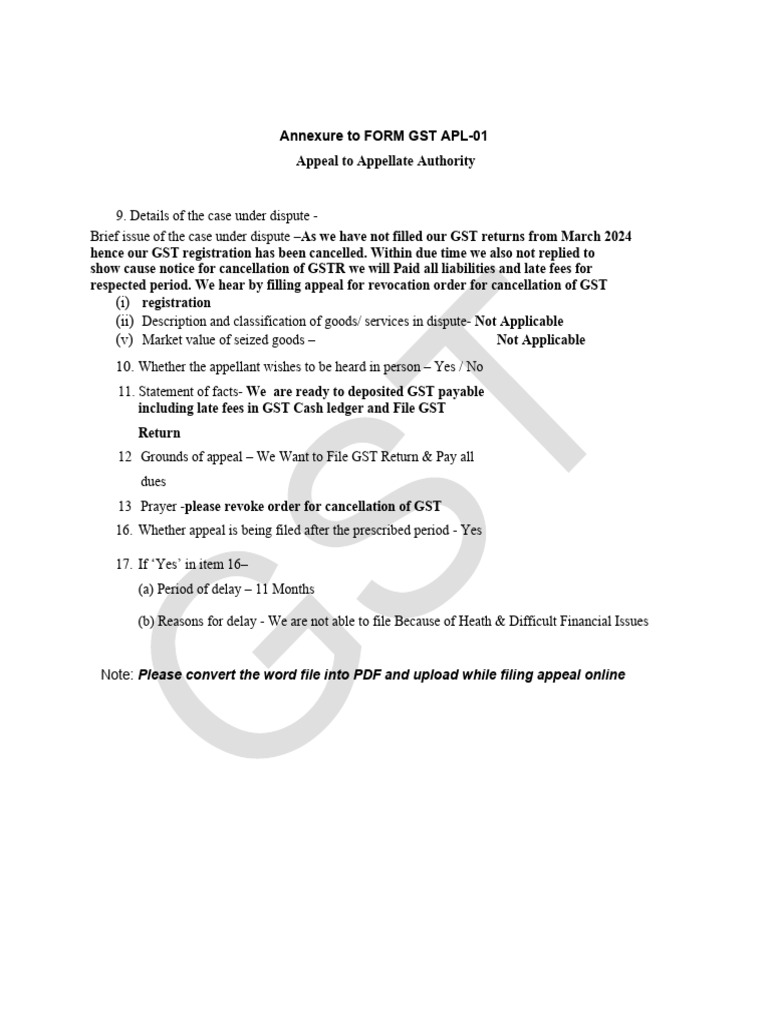 Apl Annexure Template RO | PDF